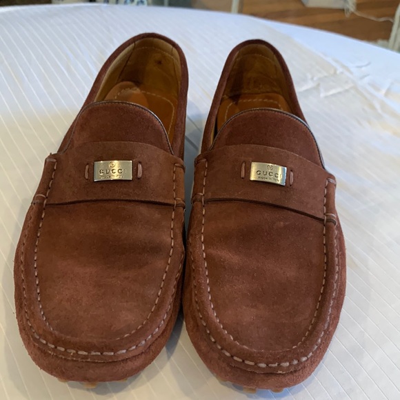 Gucci | Shoes | Gucci Mens Brown Suede Drivers | Poshmark